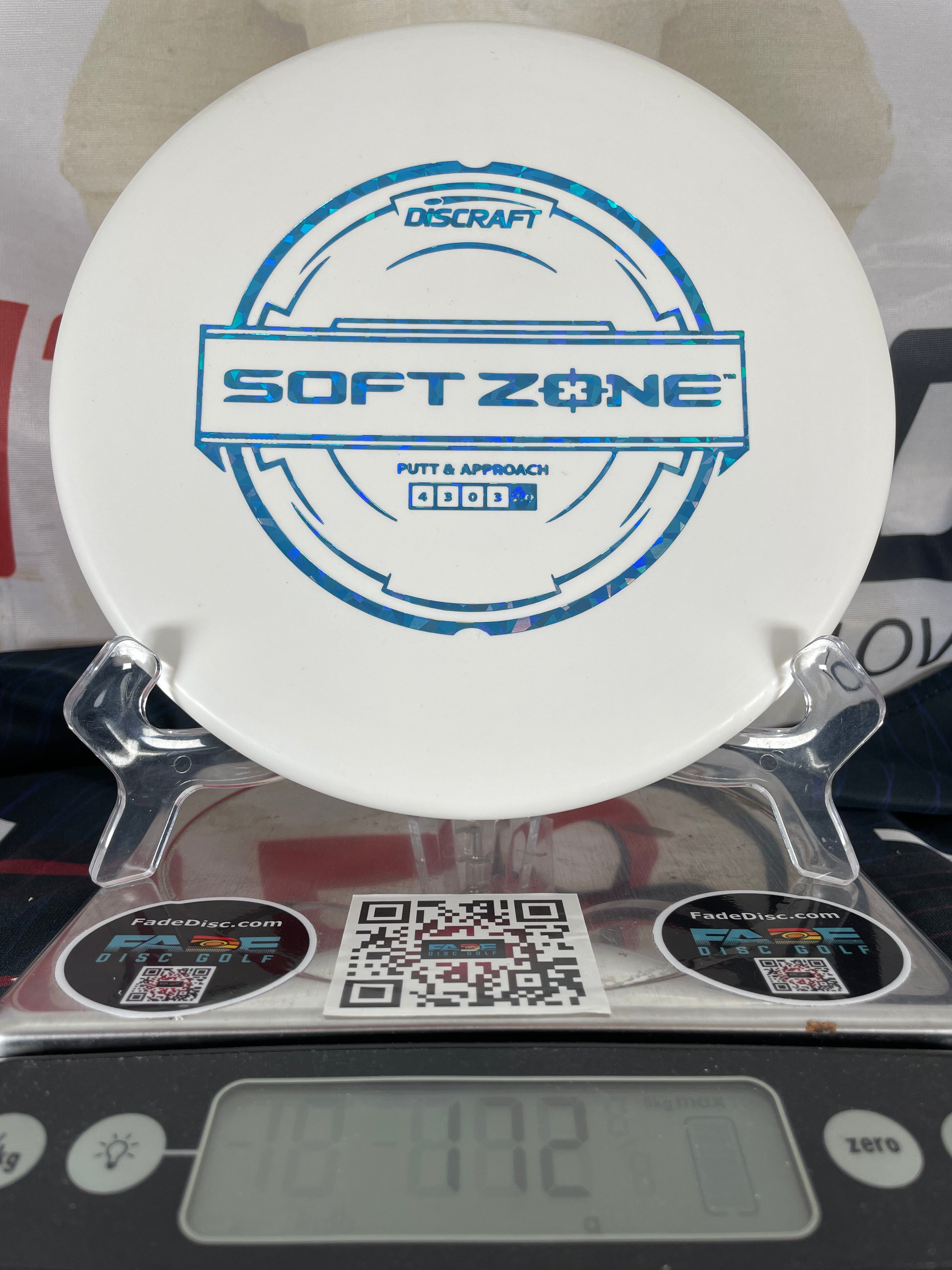 Discraft Zone Soft Putter Line White w/ Blue Shatter Foil 172g Putter ...